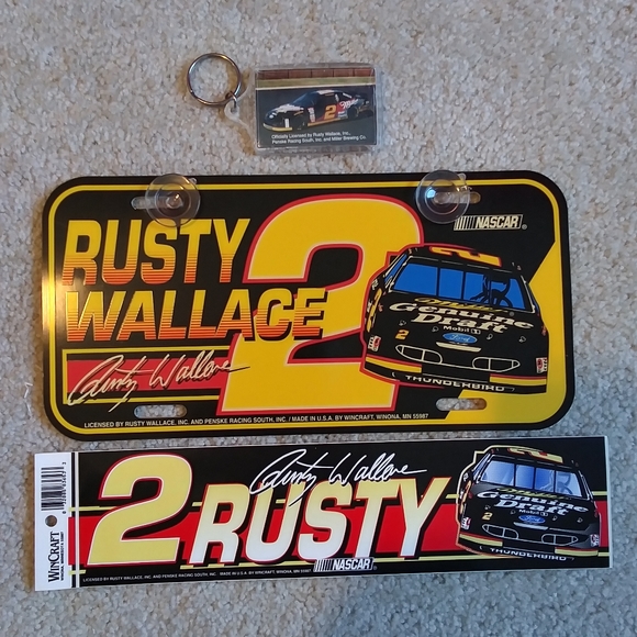 Nascar | Accents | Vintage Rusty Wallace Miller Genuine Draft License ...